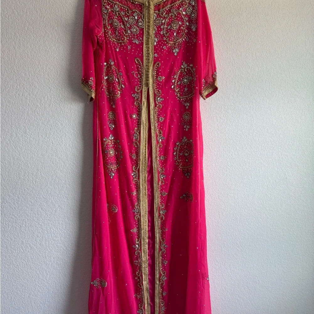 Kaftans | Pink Moroccan Embellished Caftan | Poshmark